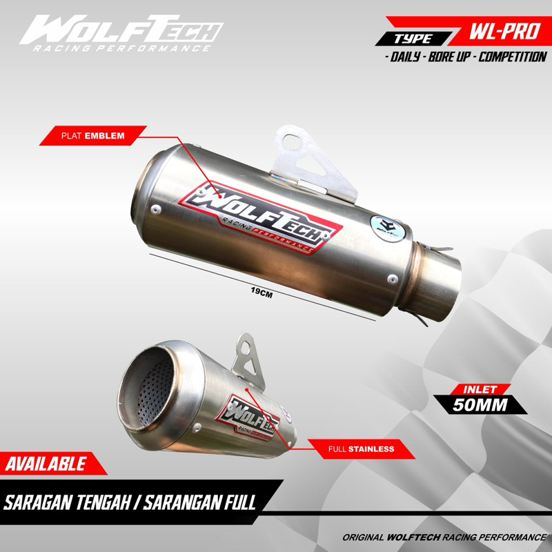 Jual Knalpot Drag inlet 50mm slincere only Wolf Tech Racing | Shopee ...