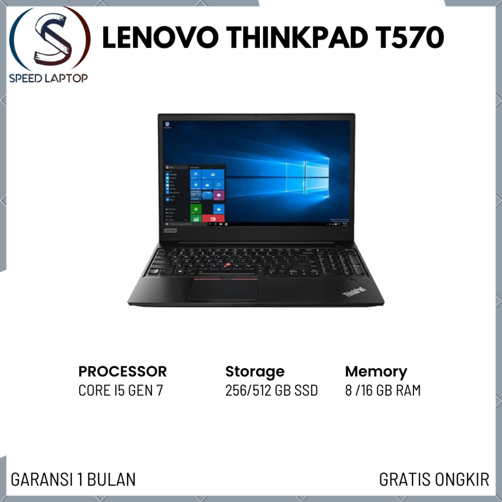 Jual Laptop Lenovo Thinkpad T570 Core i5 Gen 7 Ram 8GB SSD 256GB Second ...