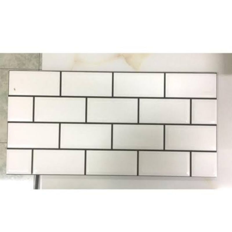 Jual keramik dinding bata 25x50 dinding bata putih timbul bricaline ...