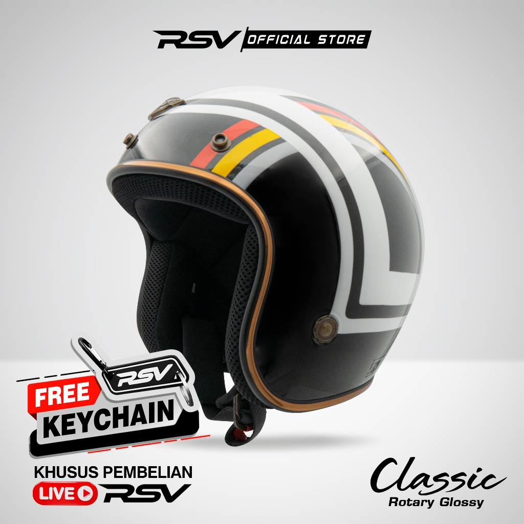 Jual RSV HELM CLASSIC ROTARY GLOSSY | Shopee Indonesia