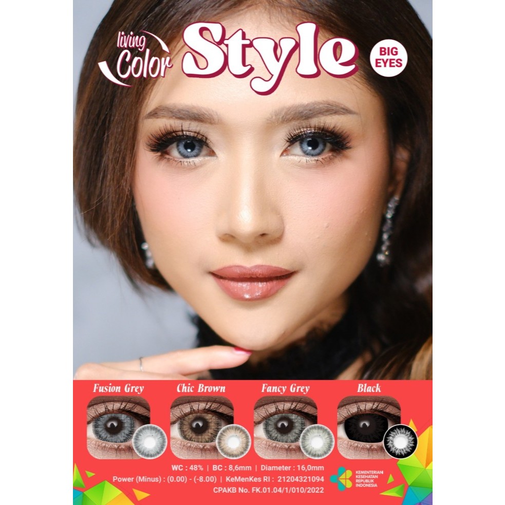 Jual SOFTLENS LIVING COLOR STYLE BY IRISH LAB NORMAL S/D -6.00 BIG EYES ...