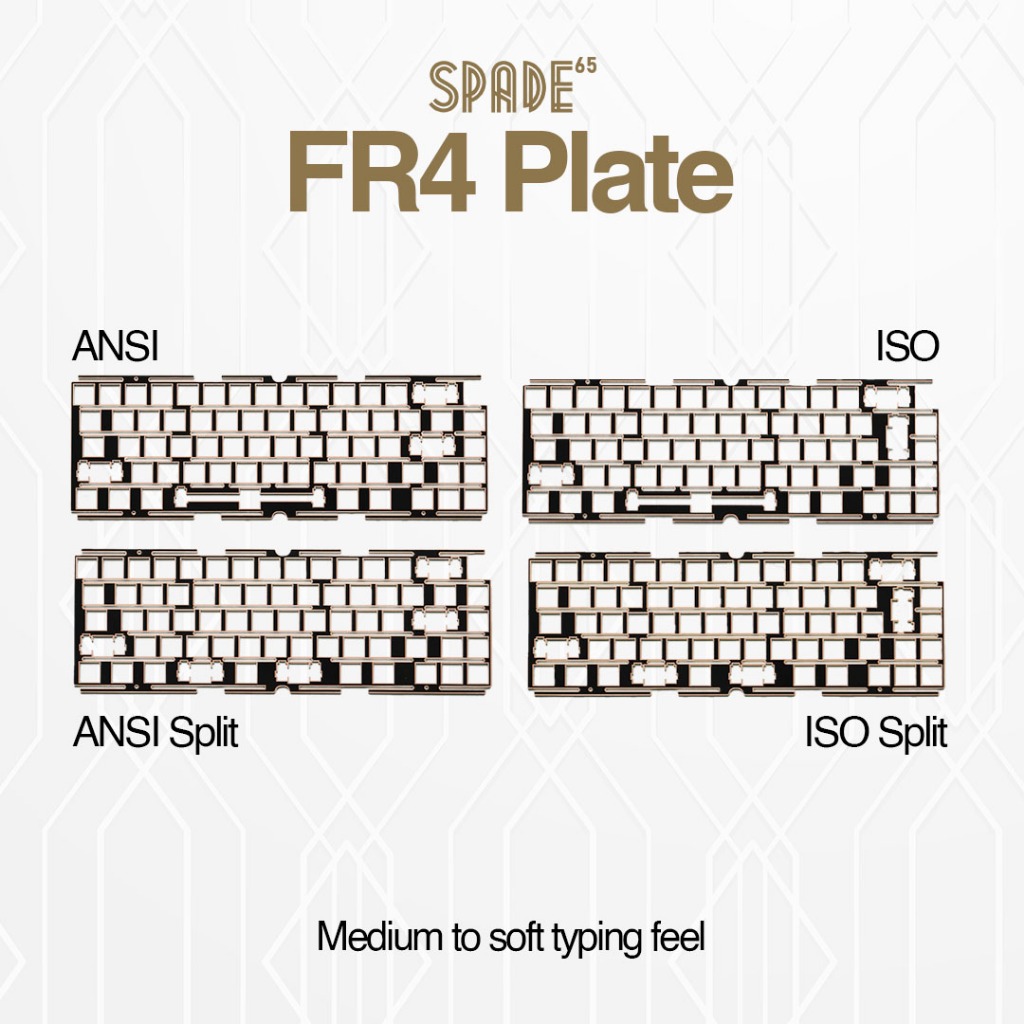 Jual Noir Spade65 65% Extra FR4 Plate ANSI, ISO, Split Spacebar Layout ...