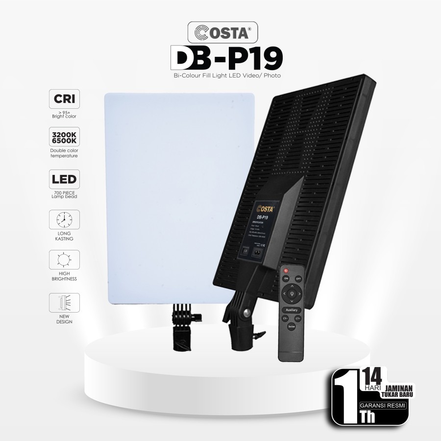 Jual COSTA DB-P19 Bi-Colour LED light Studio Foto Video With Remote Kontrol (Only) | Shopee ...