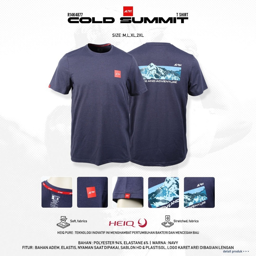 Jual Kaos Pria Lengan Pendek Cold Summit Navy Arei Outdoorgear | Shopee Indonesia
