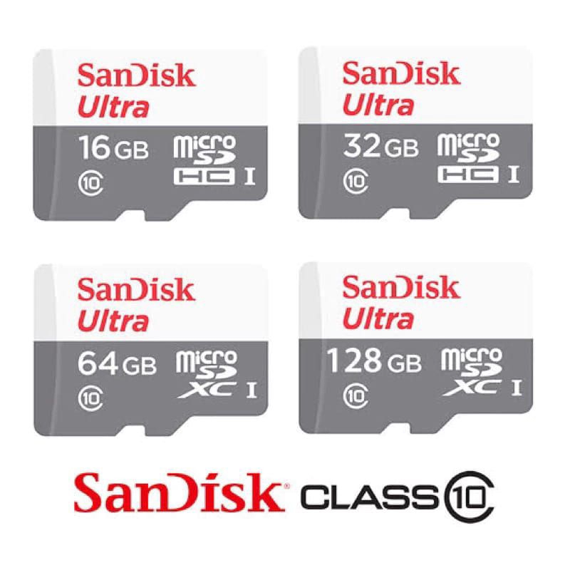 Jual Memory Card Sandisk Ultra Class 10 16GB/32GB/64GB / 128GB Speed Up To 80MB/s memori ...