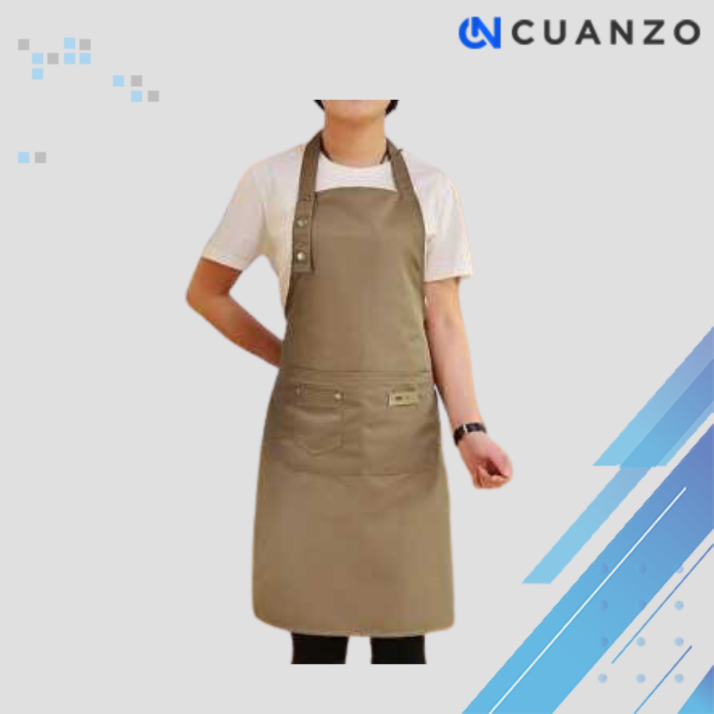 Jual Celemek Masak Apron Dapur Canvas Strap Kancing/Pelindung Baju Anti ...