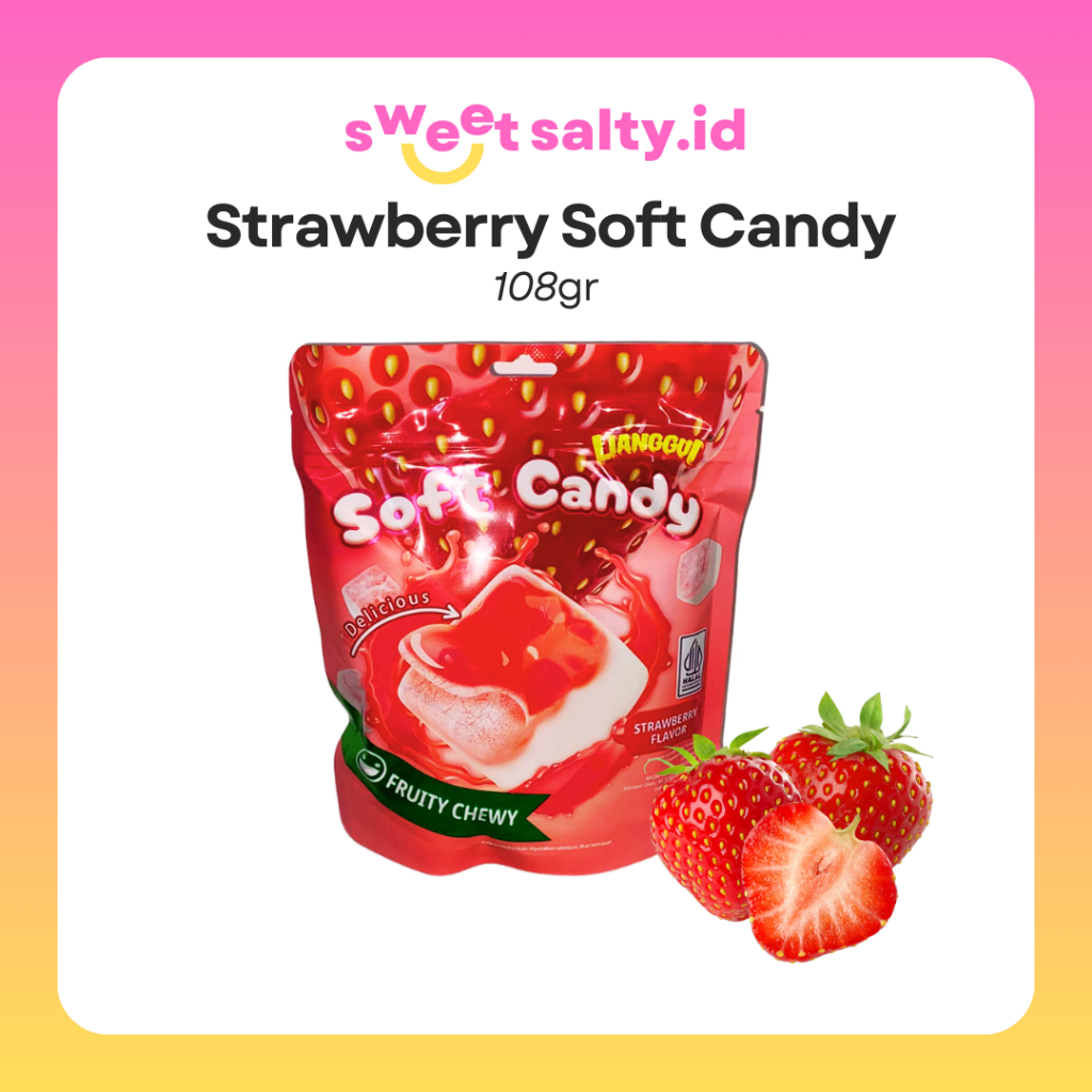 Jual HALAL LIANGGUI Permen Strawberry Juicy Soft Candy 108gr|Stroberi ...