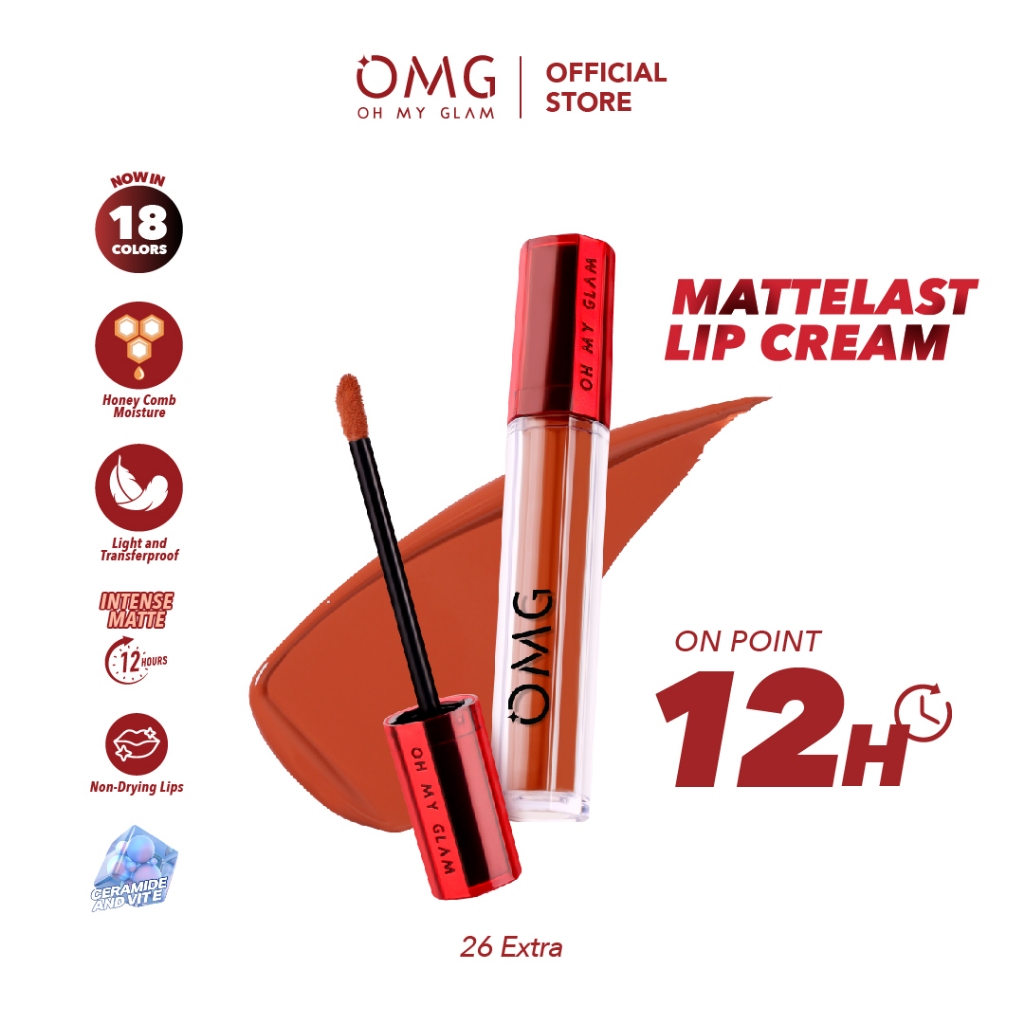 Jual OMG OH MY GLAM Mattelast Lip Cream 26 Extra 2.9 g - Lip Cream Matte Dengan Warna Intense ...