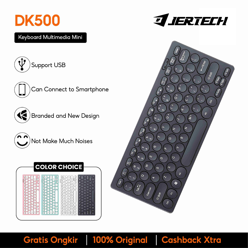 Jual KISONLI X JERTECH Keyboard Mini Kabel Usb DK500 Simple Keyboard ...