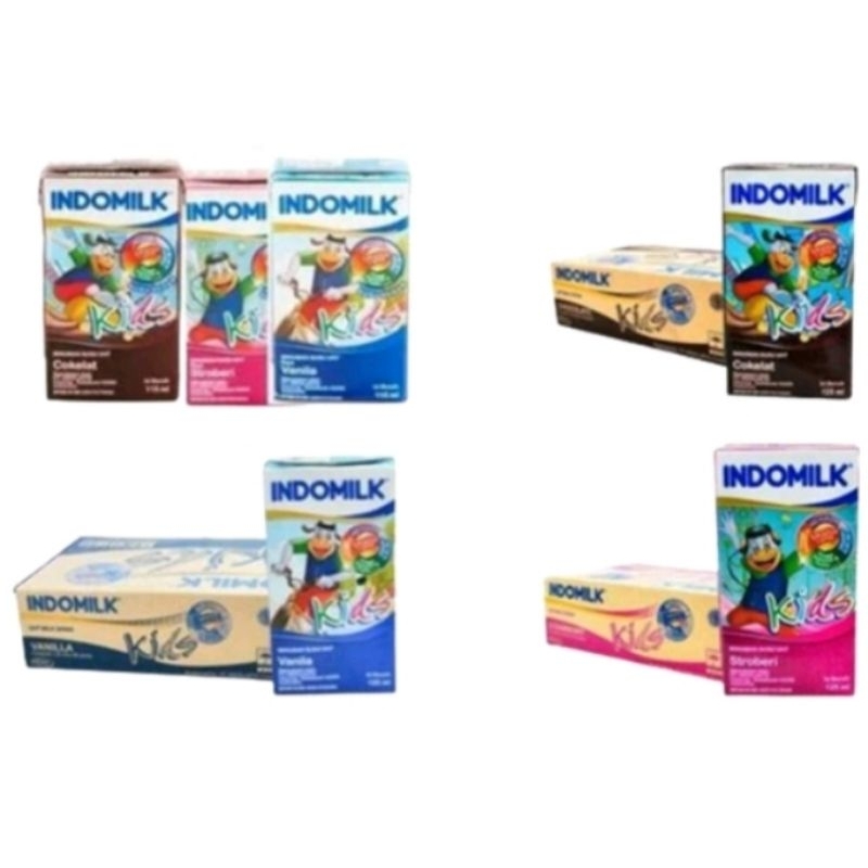 Jual INDOMILK KIDS 1 DUS ISI 40 PCS X 115 ML RASA VANILLA | COKELAT ...
