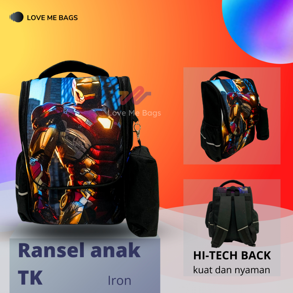 Jual LMB Tas Anak Sekolah Laki Laki TK Paud Import Karakter Kartun Lucu Superhero Bahan Nilon ...