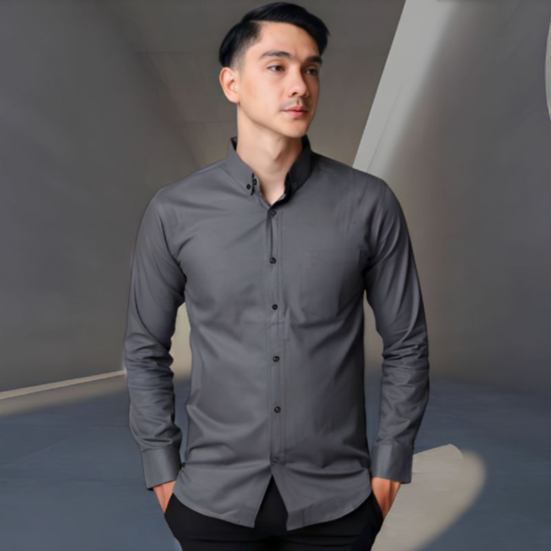 Jual kemeja putih pria kemeja army cowok lengan panjang kemeja putih ...