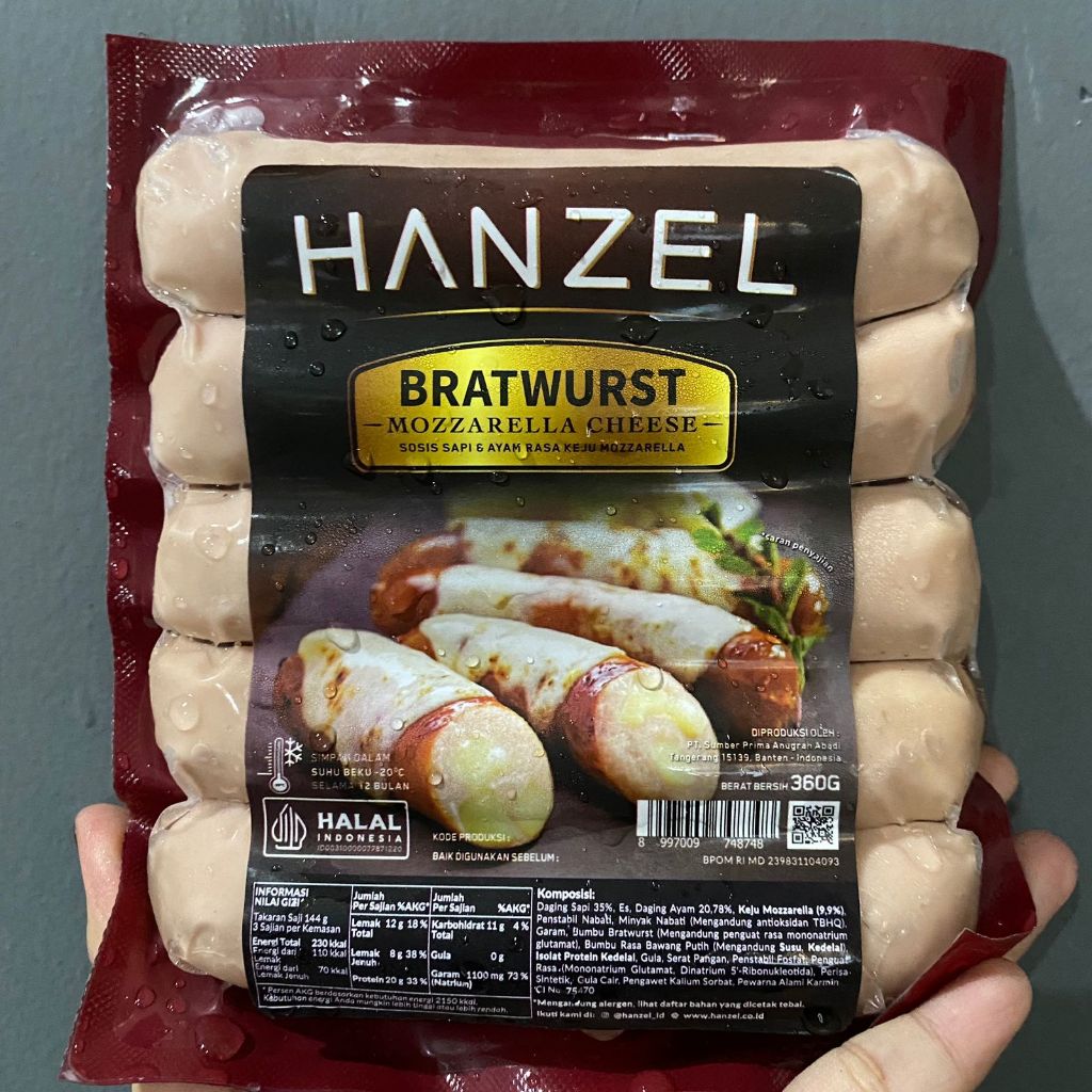 Jual Hanzel Bratwurst Mozzarella Cheese/Sosis Sapi dan Ayam Rasa Keju ...