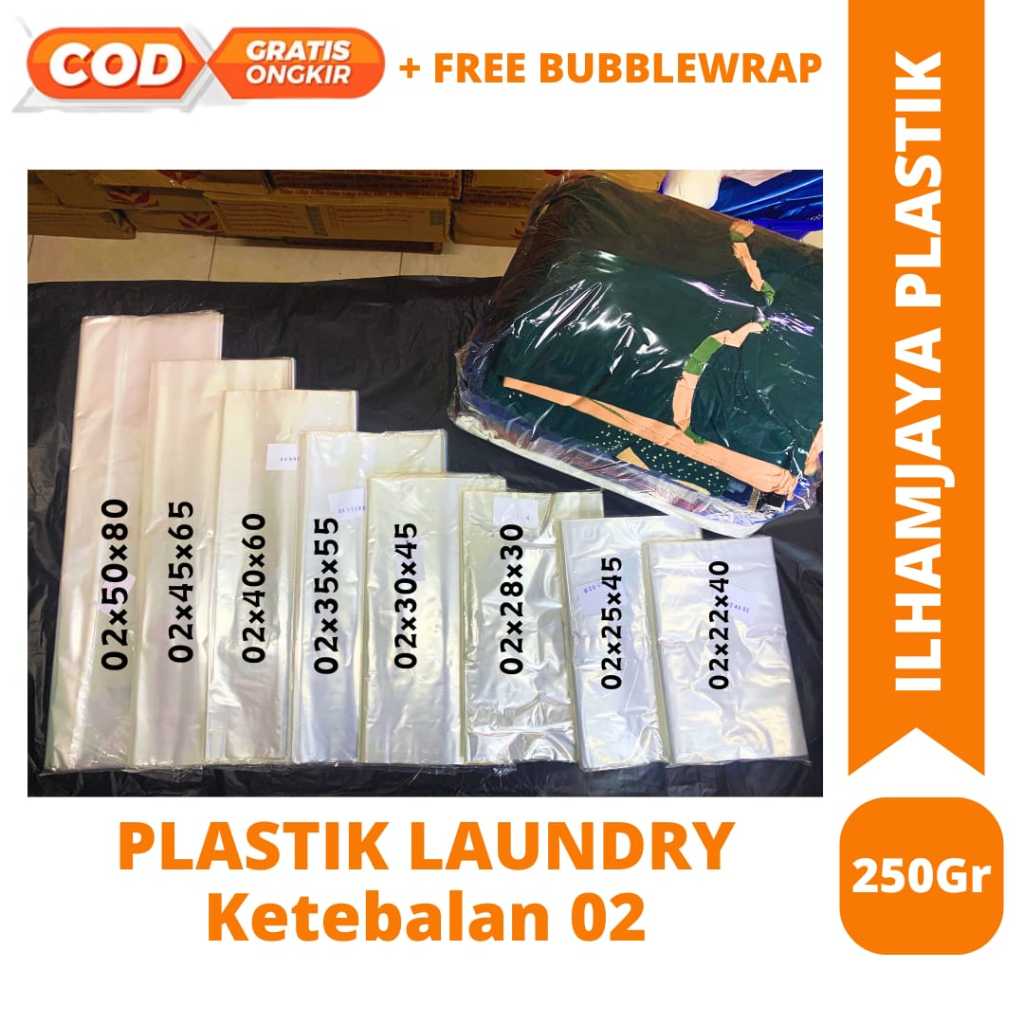 Jual Plastik PP Laundry Tebal 02 250gr/Plastik Tempat Baju/Kantong ...