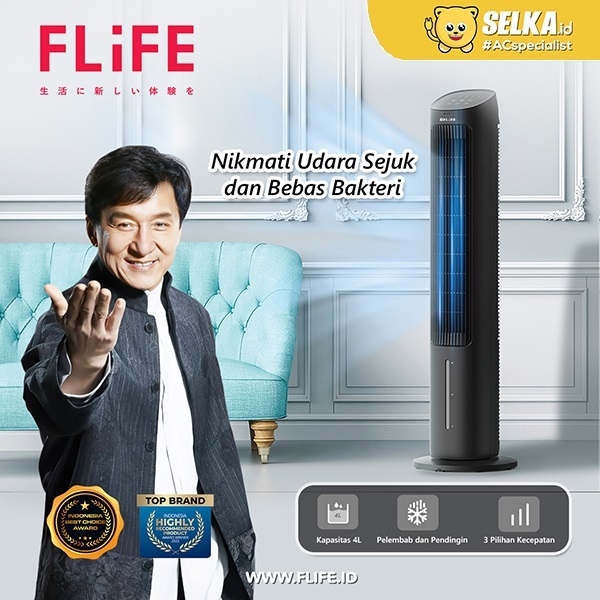 Jual FLIFE FTA-ACOOL4 TOWER FAN AIR COOLER KAPASITAS 4L | Shopee Indonesia