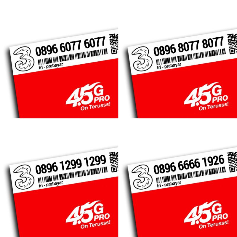 Jual Tri Three Nomor Cantik Kartu Perdana Prabayar 4G | Shopee Indonesia