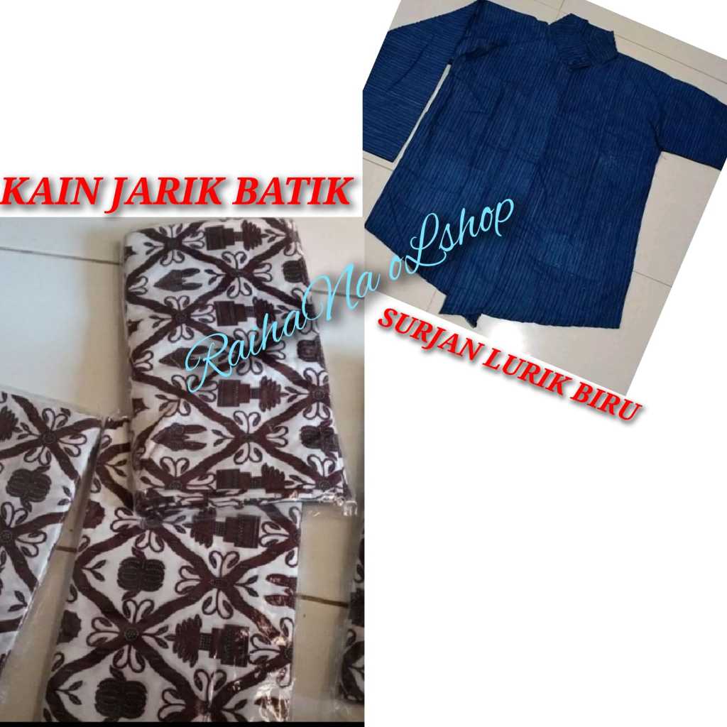 Jual SEPAKET BAJU ADAT JAWA PRIA | SURJAN LURIK BIRU HITAM + KAIN JARIK BATIK + BLANGKON LIPAT ...