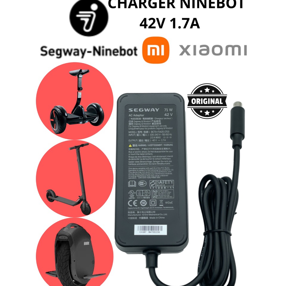 Jual SEGWAY NINEBOT CHARGER 42V 17A ORIGINAL MIJIA XIAOMI GRAB WHEELS ...