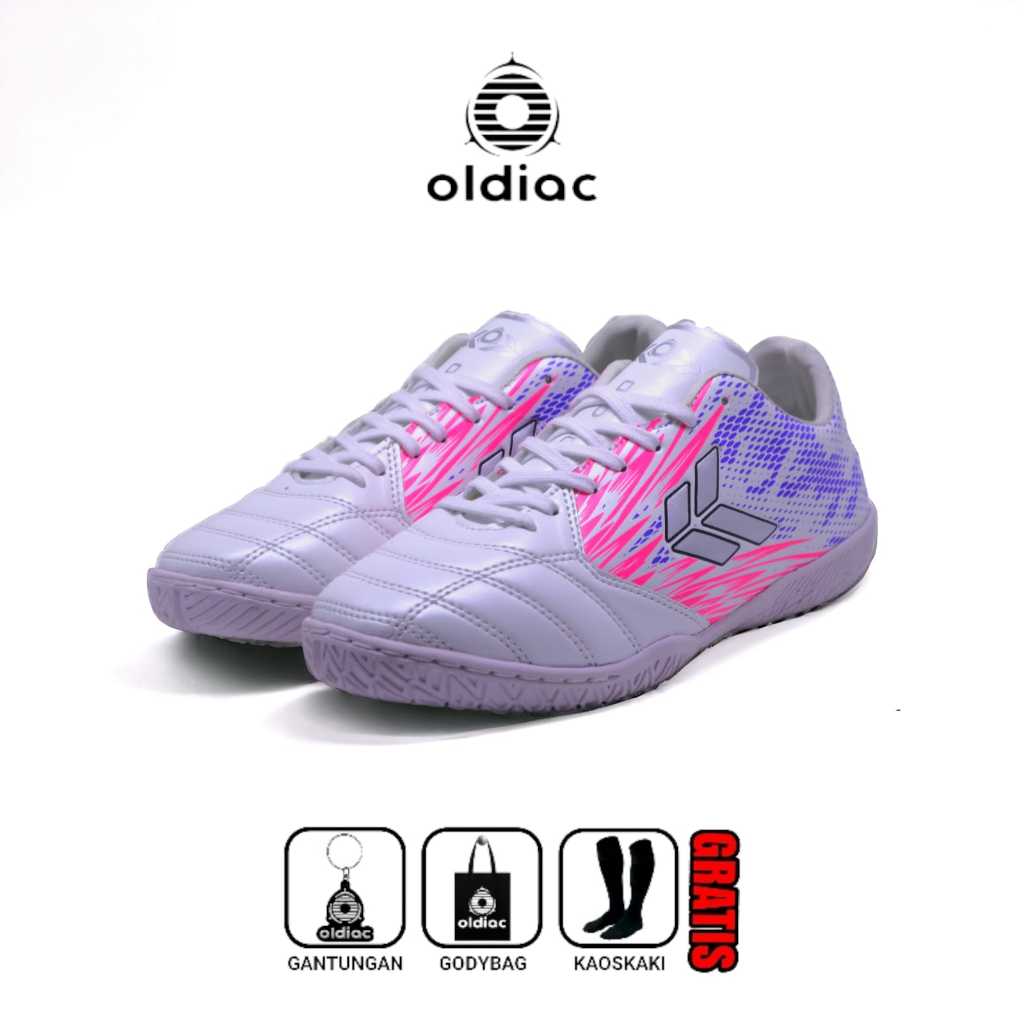 Jual oldiac Sepatu futsal phoenix putih purplepink white olahraga ...