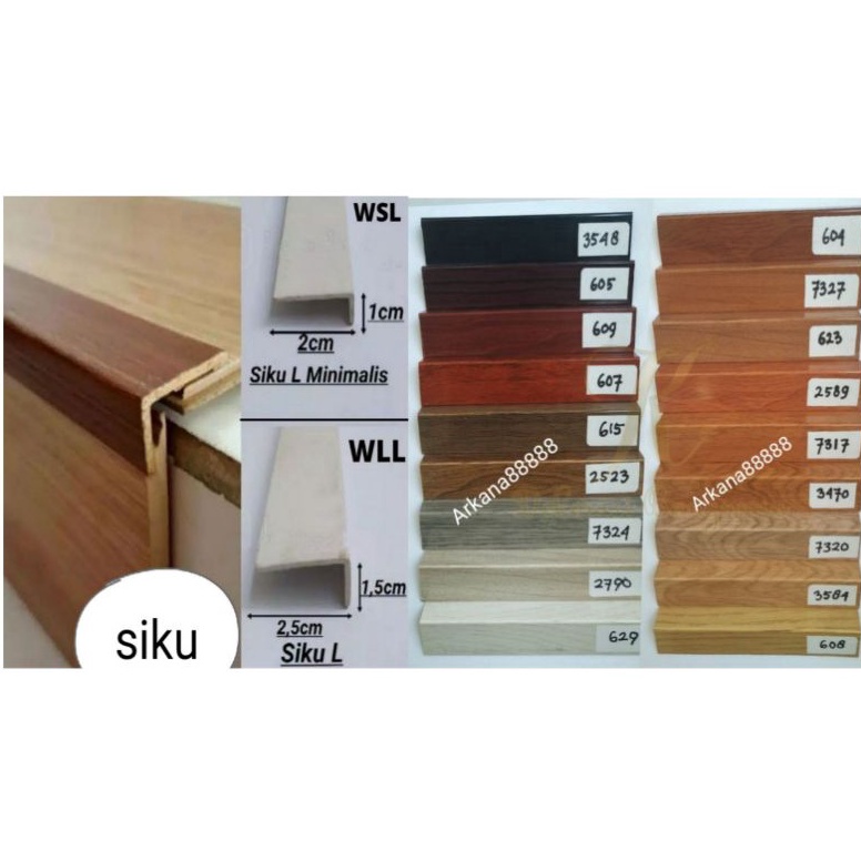 Jual Produk terbaru List Siku L Siku tangga pvc Lis M parkit Ending pvc ...