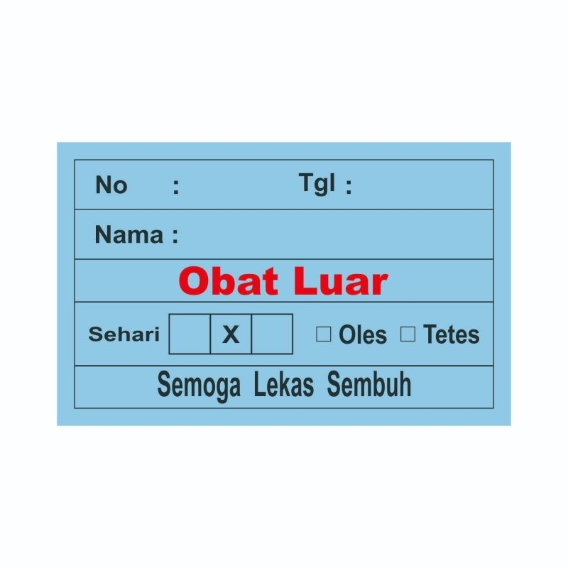 Jual ETIKET OBAT ( 1 pak isi 50 pcs ) | Shopee Indonesia