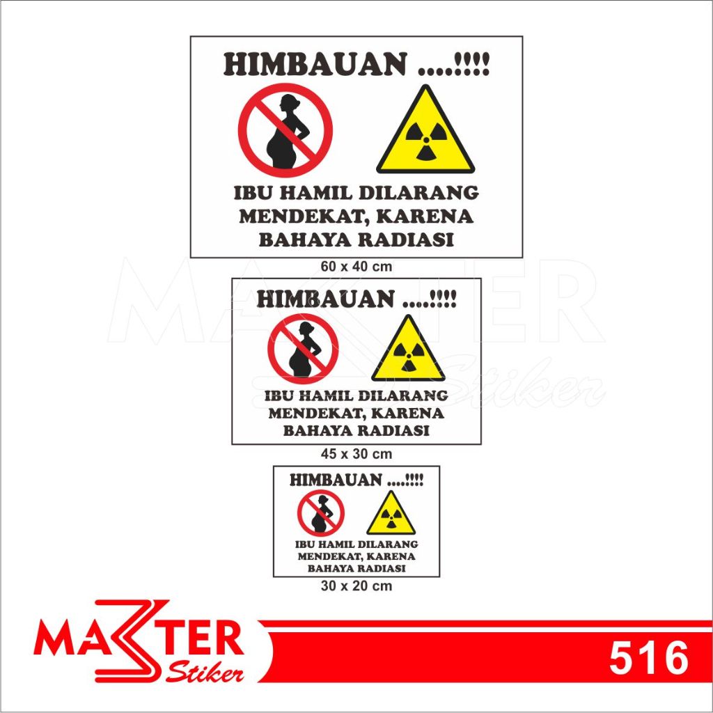 Jual 516 - Stiker Bahaya Radiasi, Sticker Vinyl, Premium, Tahan Air ...