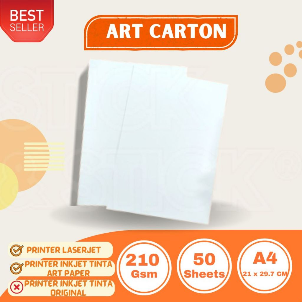 Jual Art Carton 210 gsm A4 isi 50 lbr / Kertas Karton Paper Glossy ...