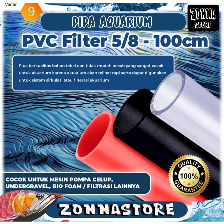 Jual Pipa Aquarium Hitam, Merah, dan Bening Filter PVC 5/8 50 cm ...