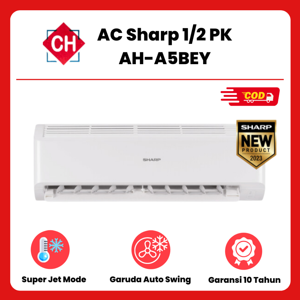 Jual Sharp AC AH A5BEY 1/2 PK Watt Fit Super Jet Mode | Air Conditioner | Shopee Indonesia