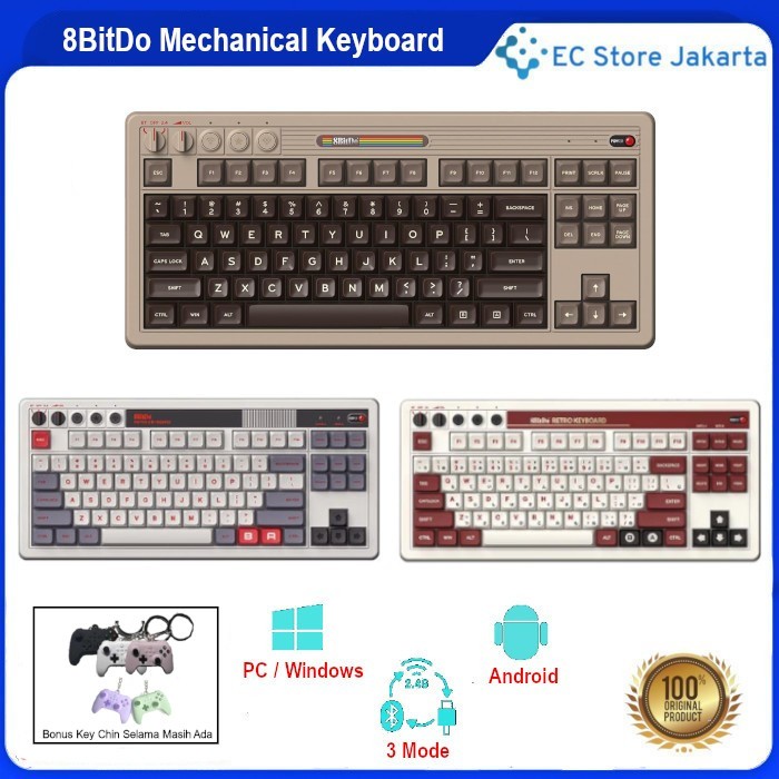 Jual 8Bitdo Retro Mechanical Keyboard Wireless Bluetooth for Android ...