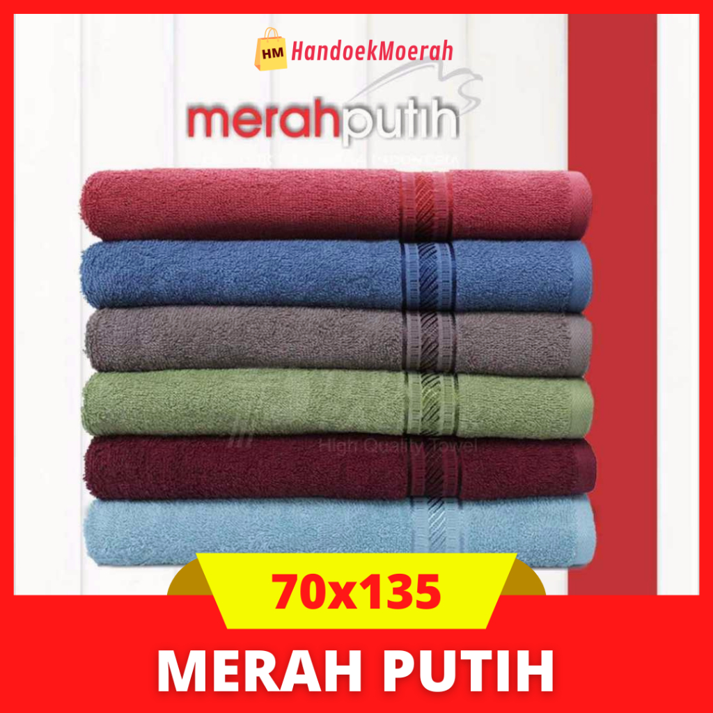 Jual Handuk Mandi Dewasa Terry Palmer Murah / Towel Merah Putih Polos ...