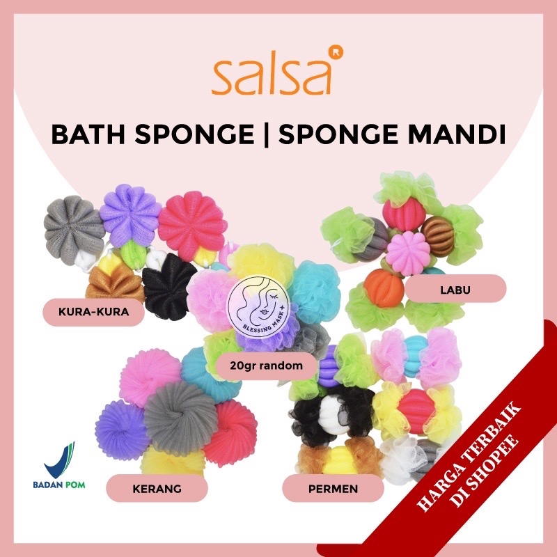 Jual Salsa Bath Sponge Labu | Permen | Kerang | Kura-kura | 20gr ...