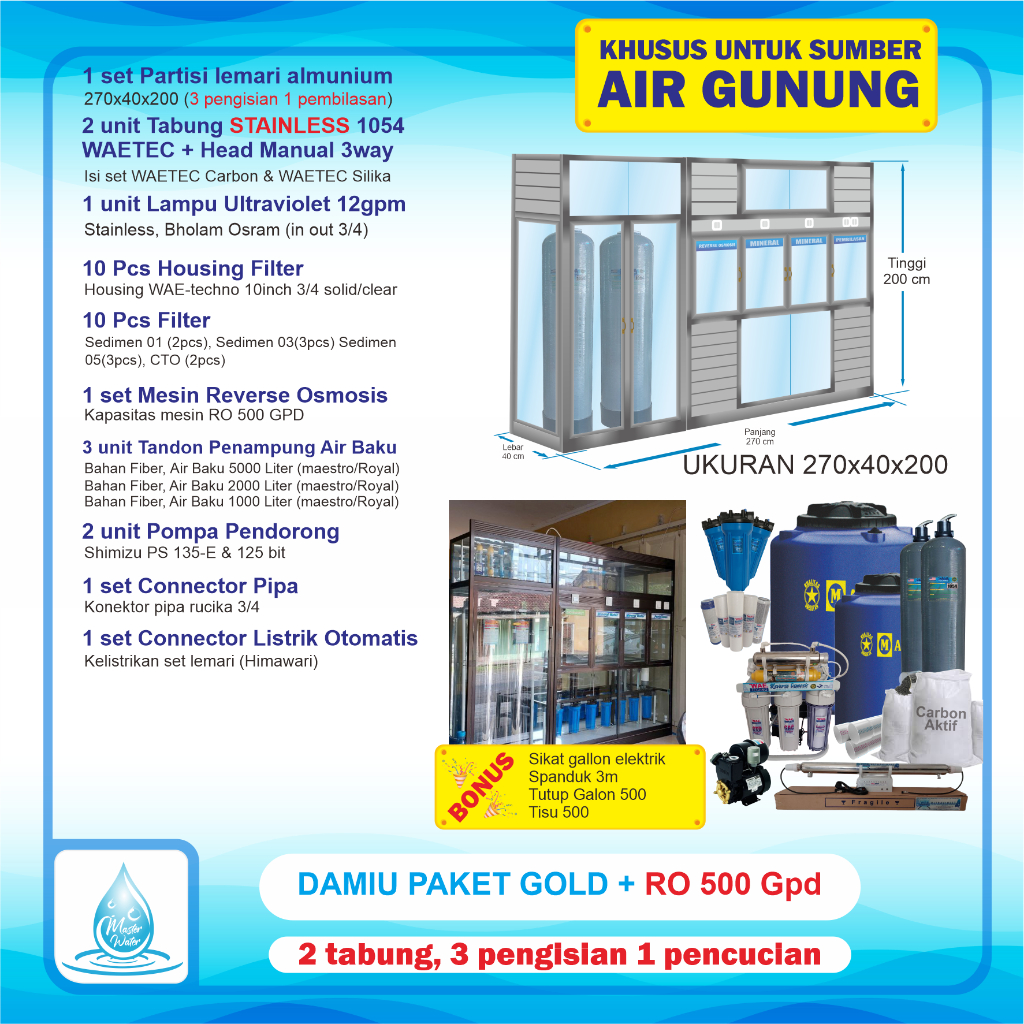 Jual Mesin depot air minum isi ulang untuk air Gunung , sumur dan PDAM ...