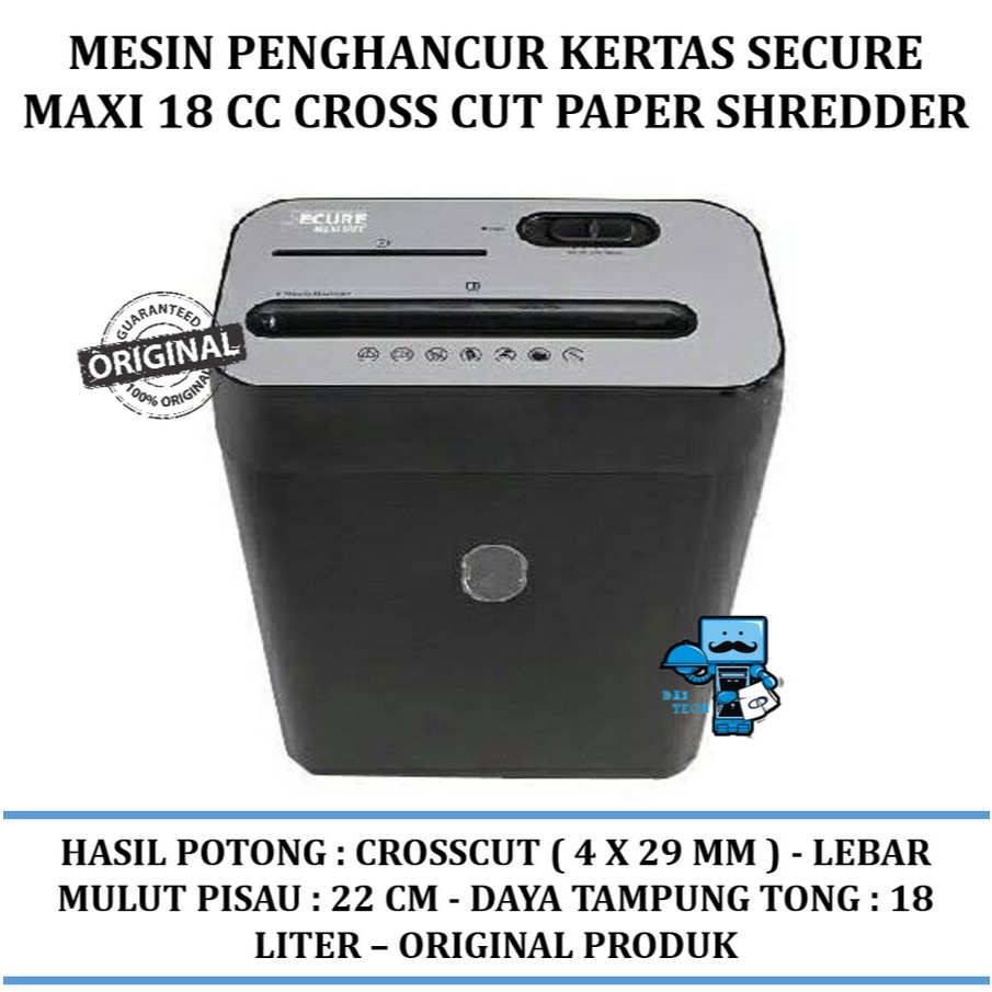 Jual Mesin Penghancur Kertas Secure Maxi 18CC / 18 CC Cross Cut Paper ...