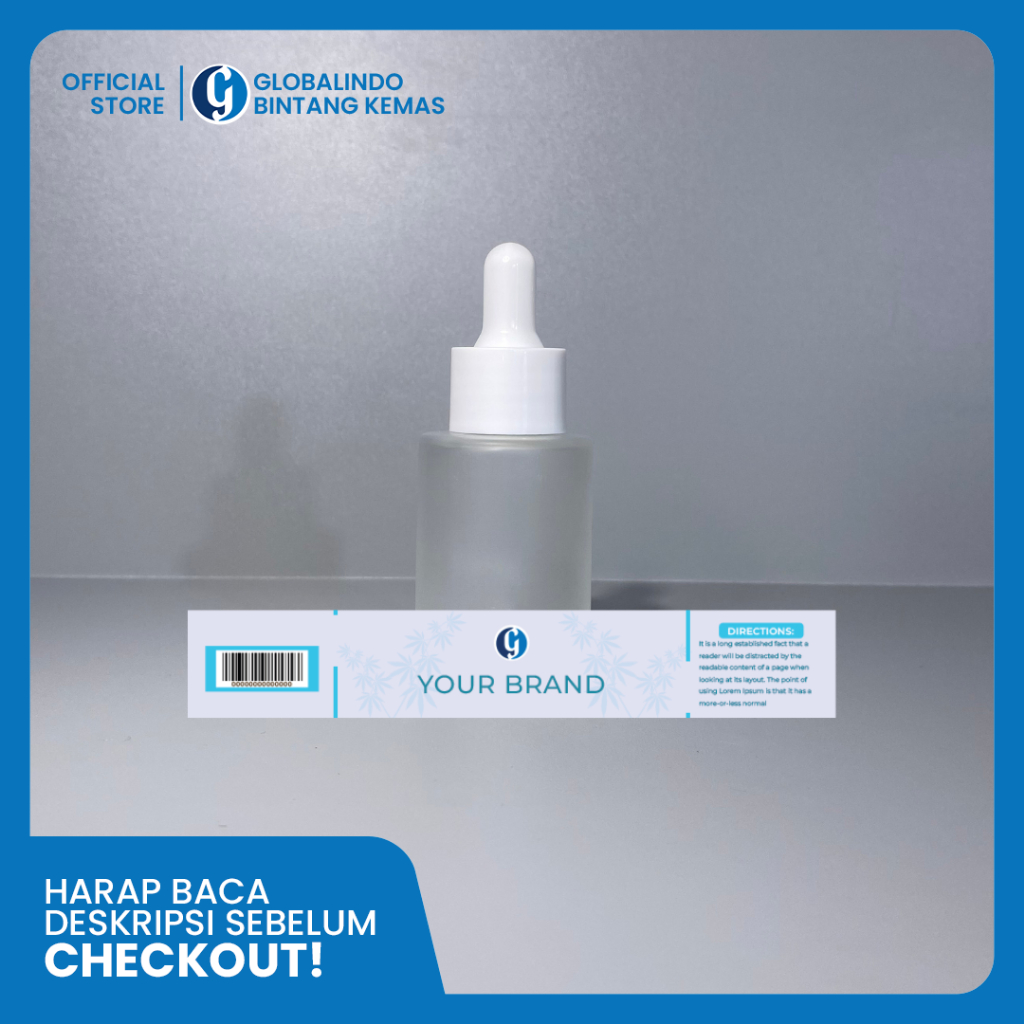 Jual Cetak Label Skincare | Stiker Botol Serum Skincare | Botol Serum ...