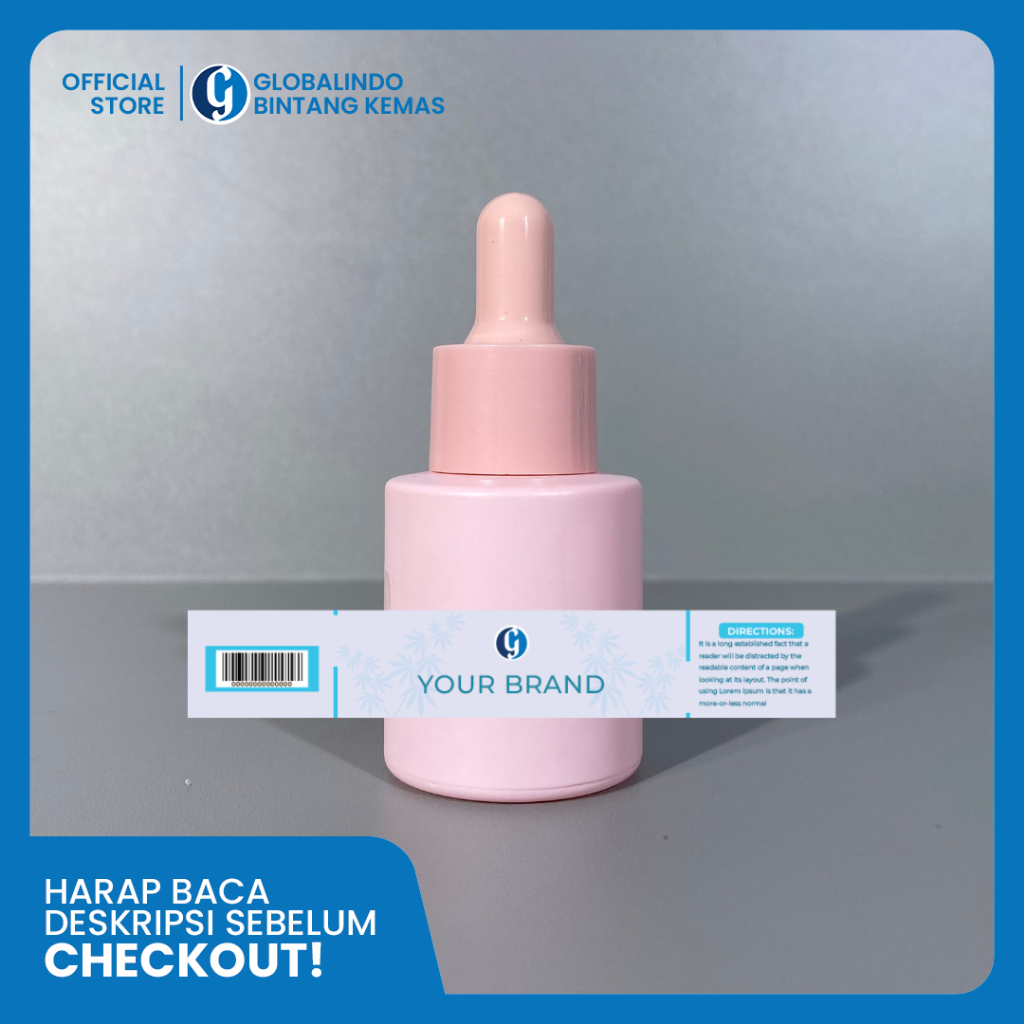 Jual Cetak Label Skincare | Stiker Botol Serum Skincare | Botol Serum ...