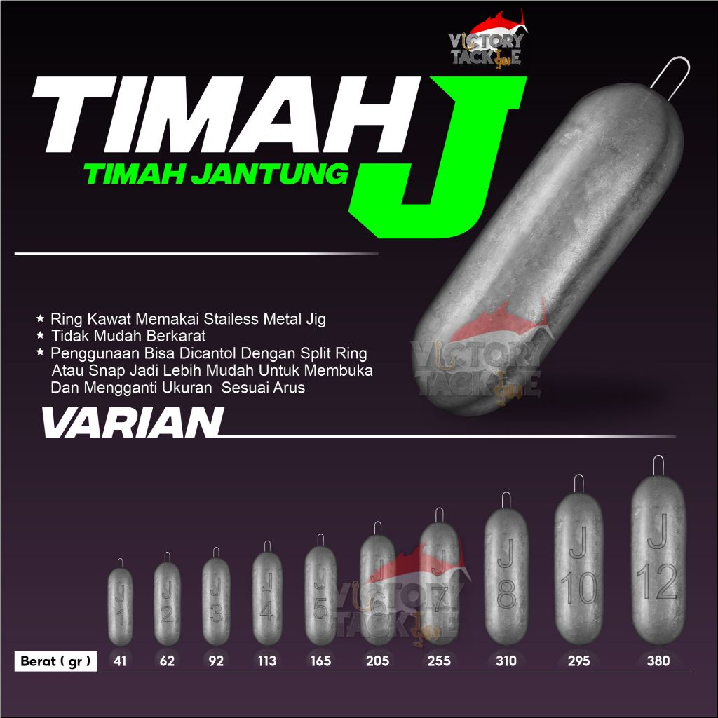 Jual PEMBERAT UMPAN PANCING / TIMAH PANCING JANTUNG / TIMAH JANTUNG J10 ...