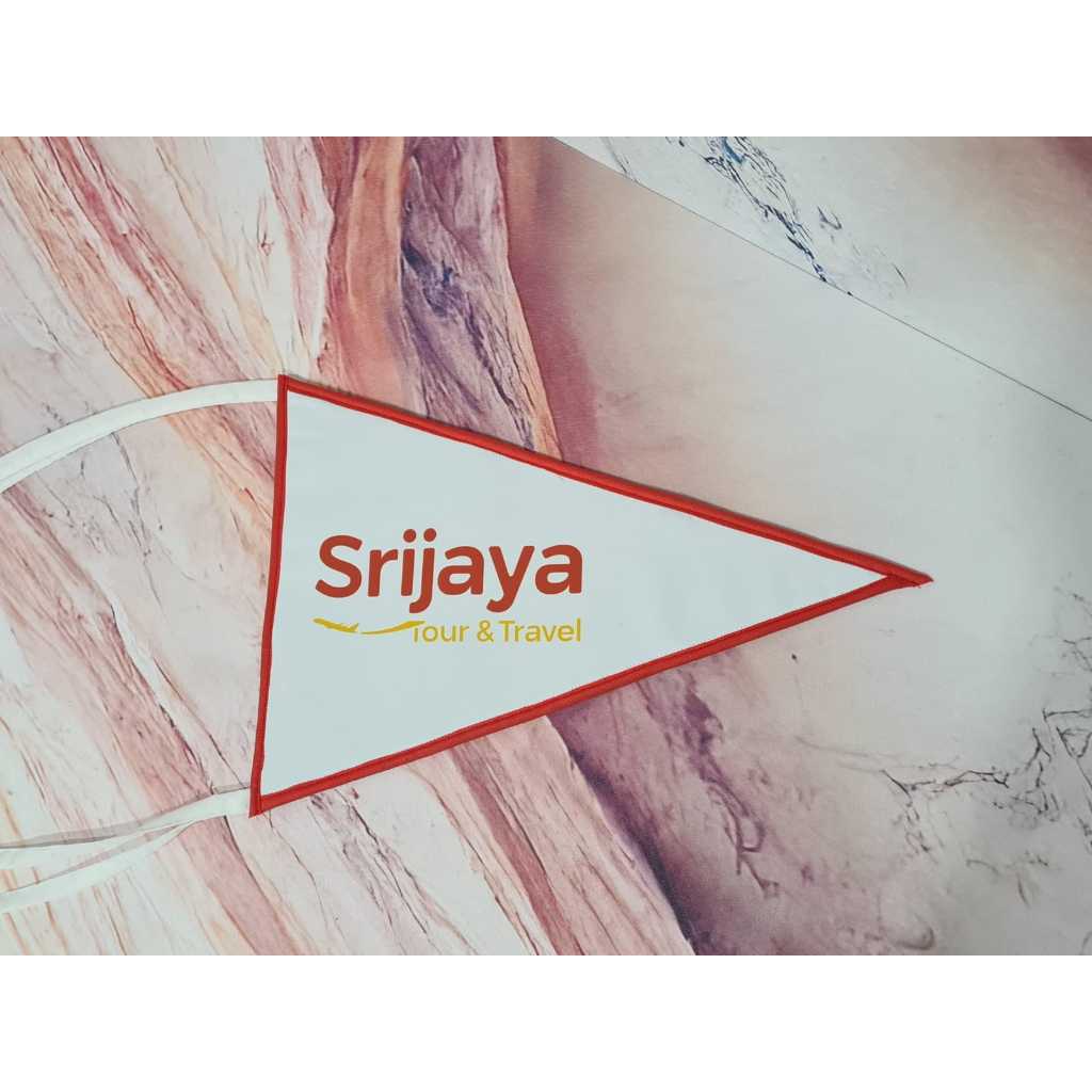 Jual Bendera Segitiga Tour Travel Guide Custom Printing 2 Sisi / Cetak ...