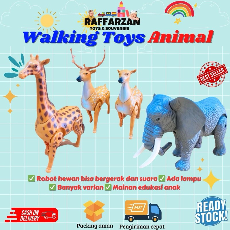 Jual Mainan Anak Walking Toys Animal Gajah Rusa Jerapah Berjalan Robot ...