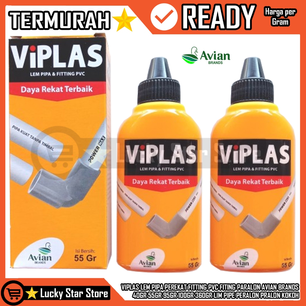 Jual Viplas Lem Pipa Perekat Fitting Pvc Fiting Paralon Avian Brands ...