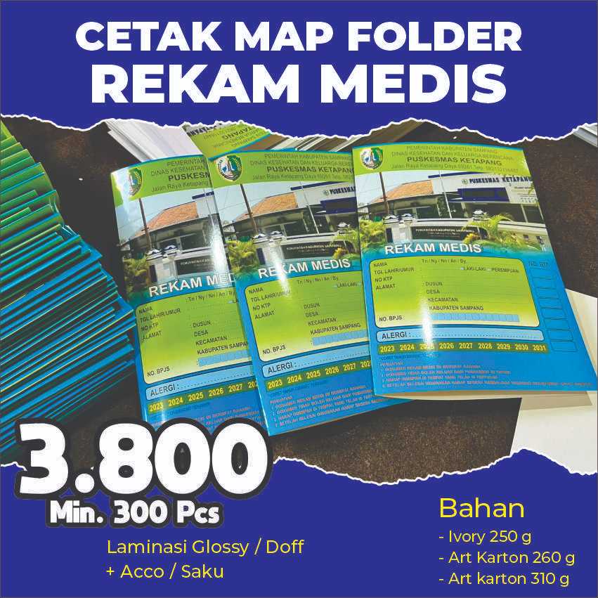 Jual [min. 300] Cetak MAP REKAM MEDIS / Map Folder Rumah sakit ...