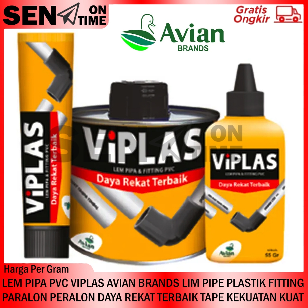 Jual VIPLAS LEM PIPA PEREKAT FITTING PVC FITING PARALON AVIAN BRANDS ...