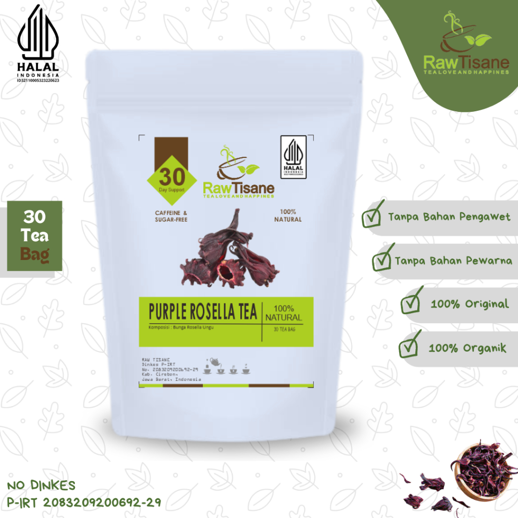 Jual RAW TISANE Purple Rosella Tea : Teh Celup Bunga Rosella Ungu Isi 30 Tea Bag | Shopee Indonesia