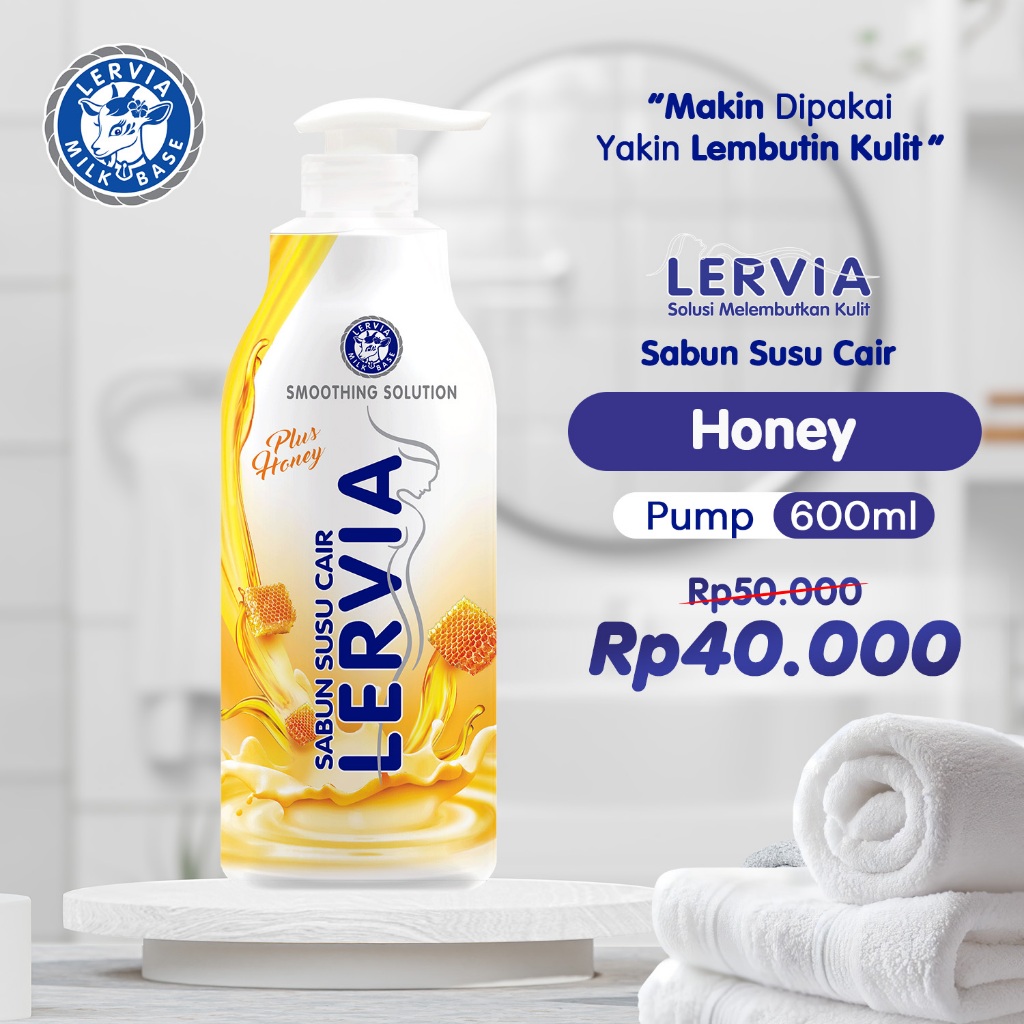 Jual LERVIA Sabun Susu Cair Plus Honey Pump 600mL | Shopee Indonesia