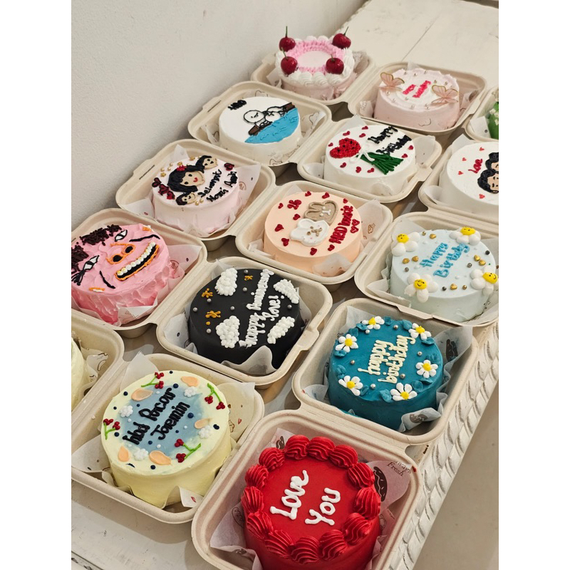 Jual Korean cake 10cm Bento cake 10 cm Korean Lunch box cake custom ...