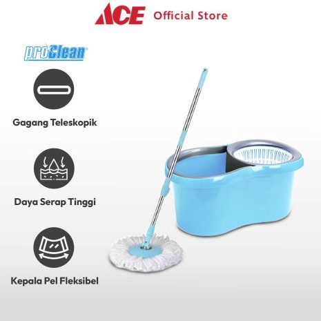 Jual Harga Miring Ace Proclean Set Alat Pel Putar Biru Kain Pel ...