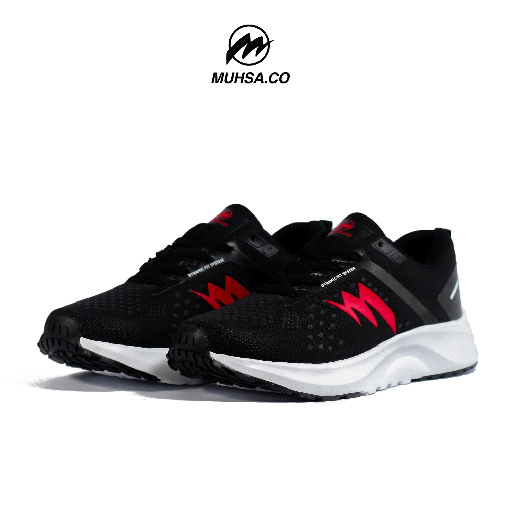Jual MUHSA.CO-Sepatu Running Muhsa Swift Stride Black Red Olahraga ...