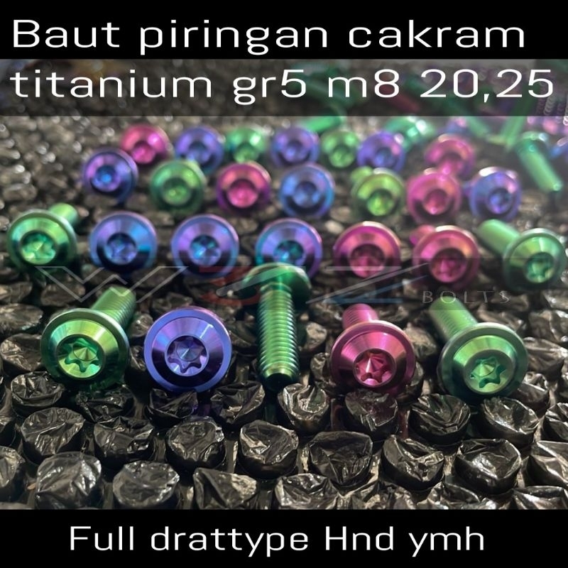 Jual Baut probolt titanium disk piringan cakram universal m8 original titanium | Shopee Indonesia