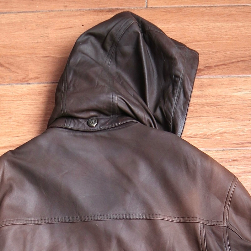 Jual Jaket kulit asli hoodie topi XL Jumbo hudi vintage slim leather ...