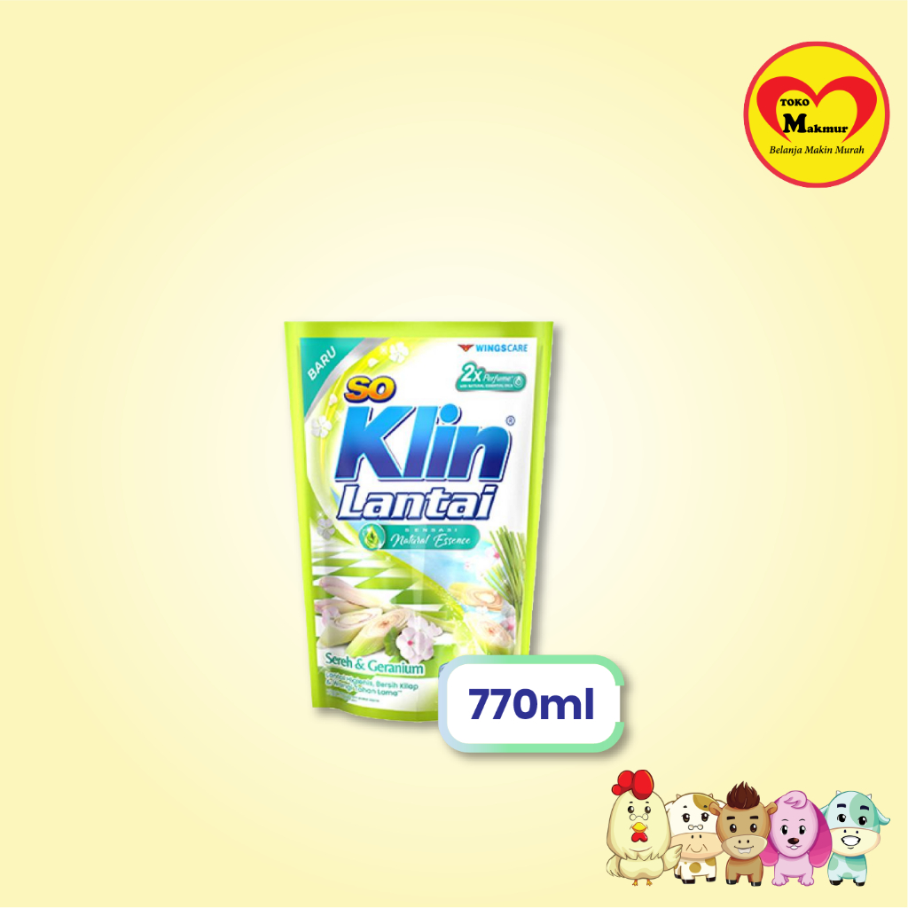 Jual So Klin Lantai Ungu / Kuning / Pink / Biru / Hijau / Sereh 780ml ...